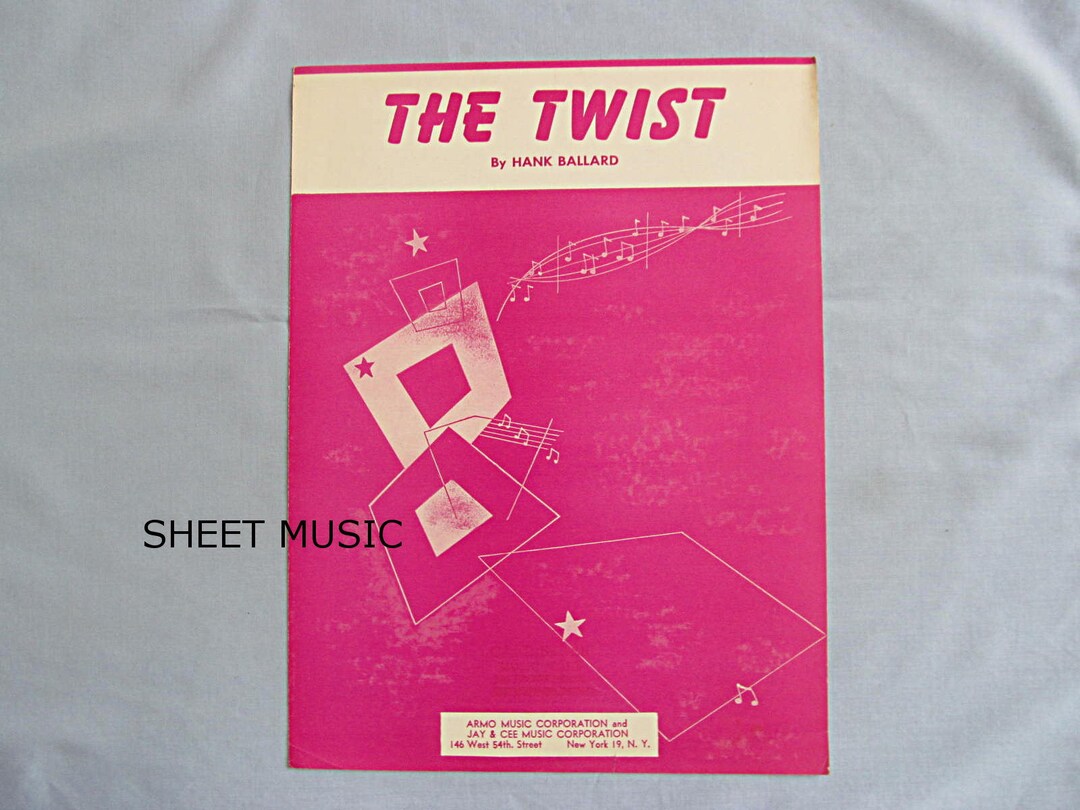 Vintage Sheet Music, the Twist, 1960s Popular Dance Hit, Chubby Checker ...