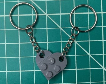 Lego Brick Heart Keychain - Etsy