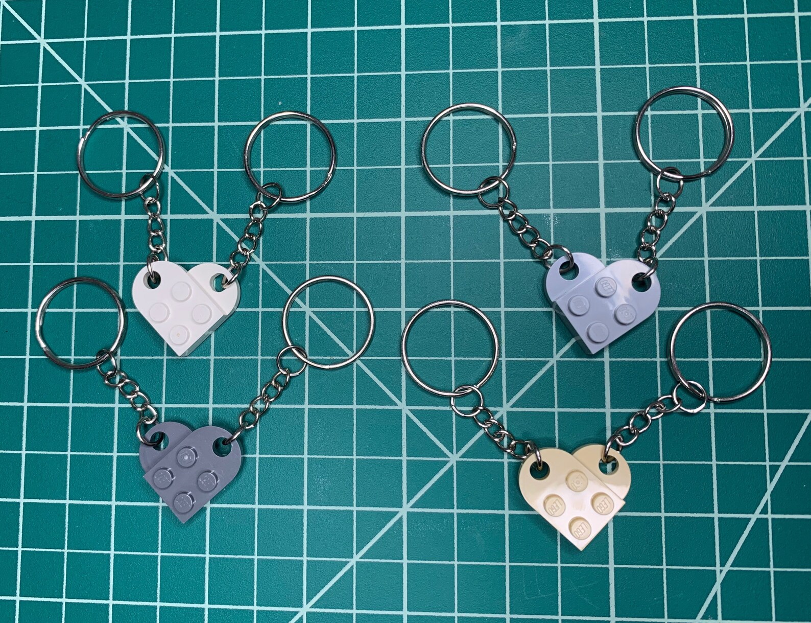 BFF Heart-shaped 2 Piece Keychain - Made With Real LEGO® Brick Pieces ...