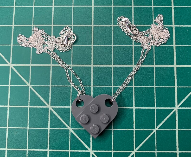 BFF 2 Piece Heart-shaped With 2 Silver Plated Necklace Chains - Etsy