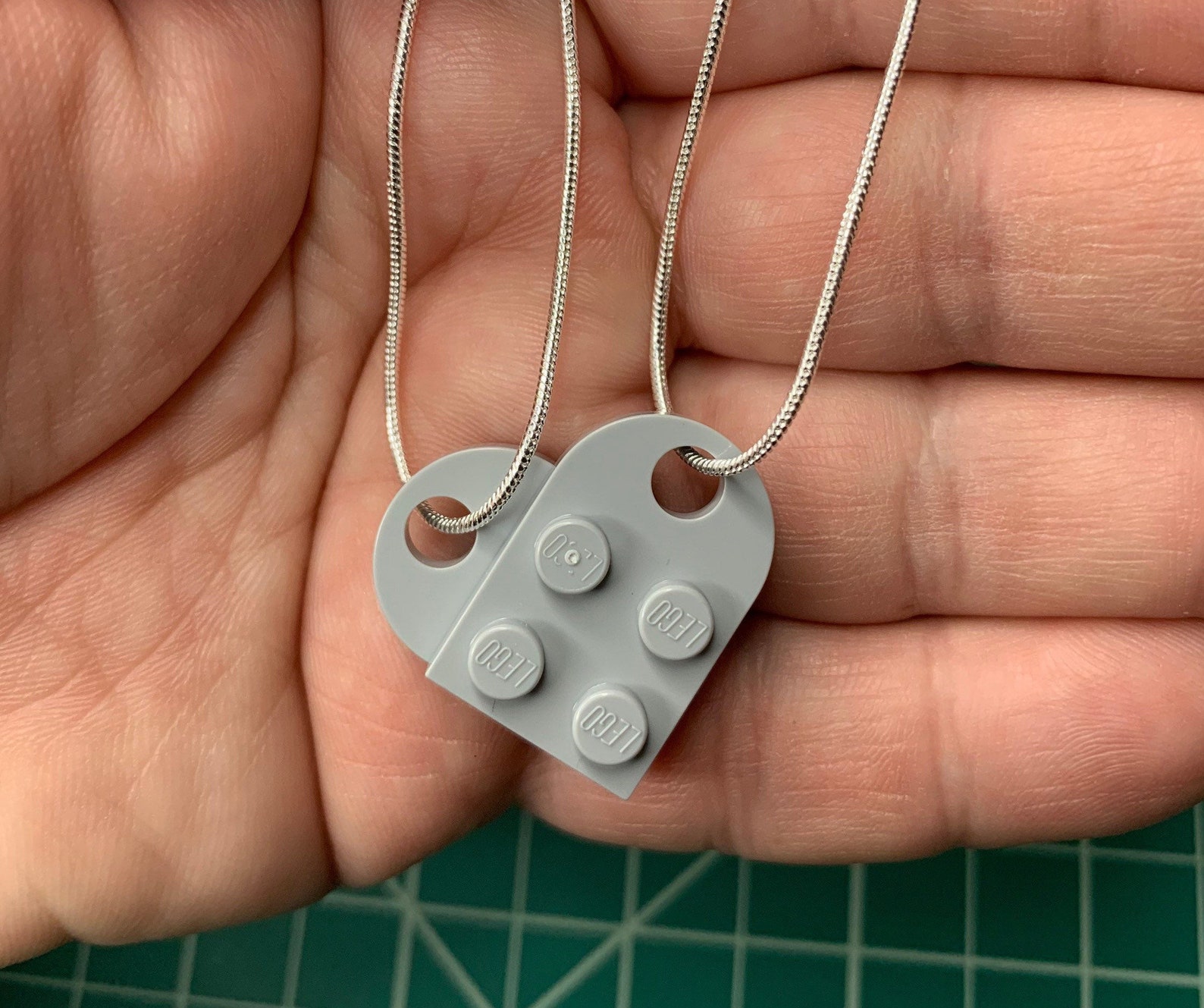 BFF 2 Piece Heart-Shaped Silver Plated Necklace made with | Etsy