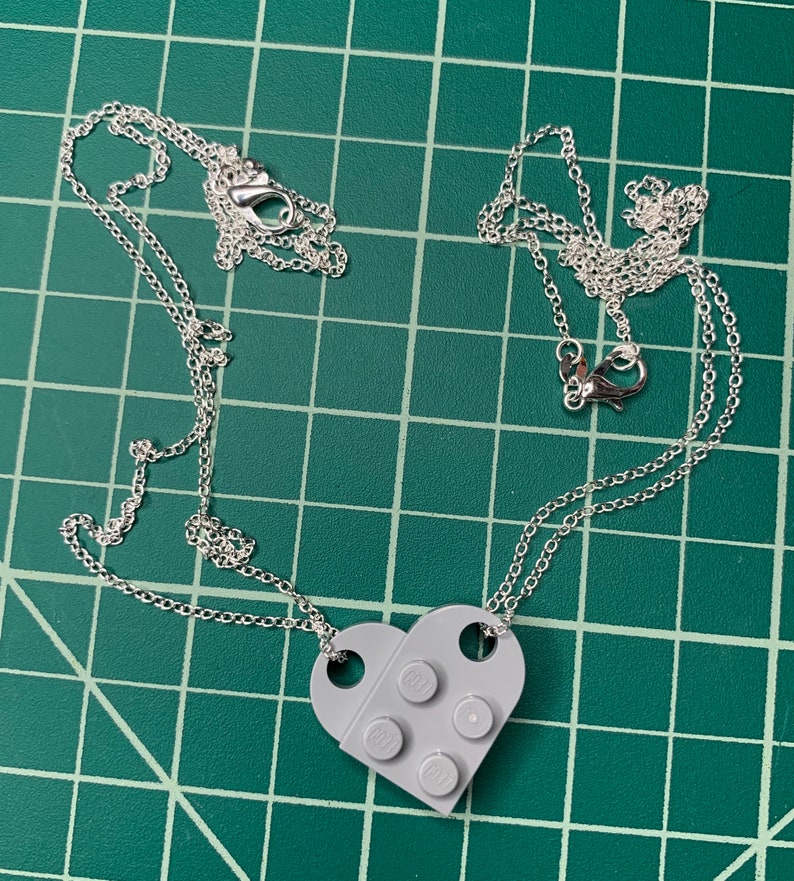BFF 2 Piece Heart-shaped With 2 Silver Plated Necklace Chains | Etsy