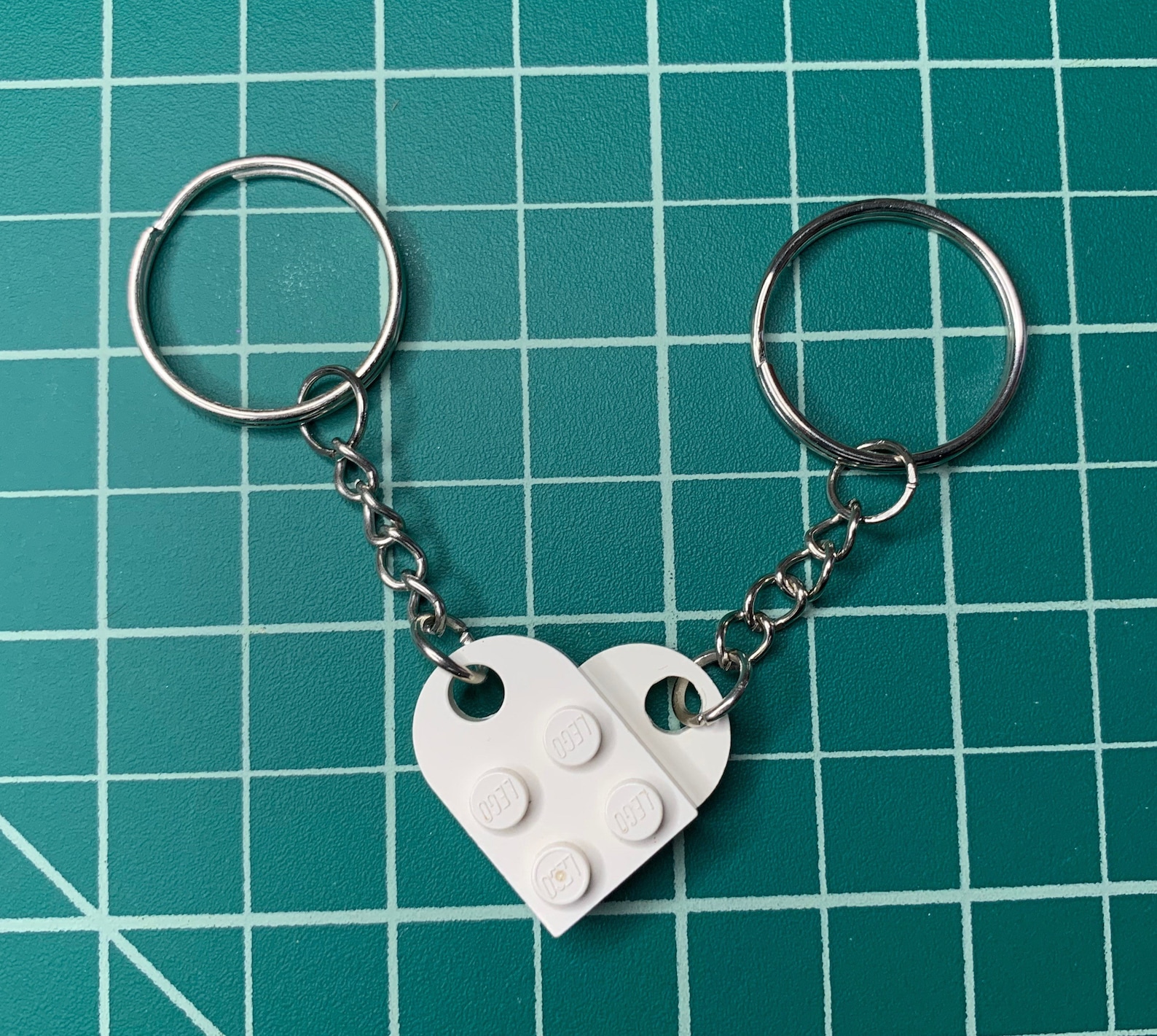 BFF Heart-shaped 2 Piece Keychain Made With Real LEGO® Brick - Etsy