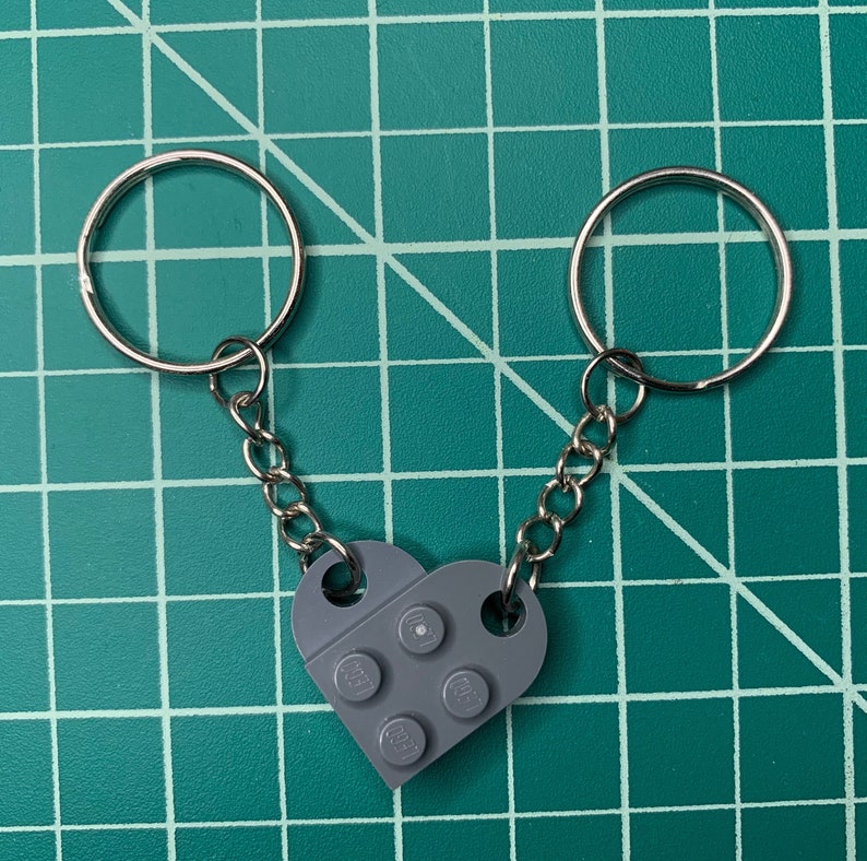 BFF Heart-shaped 2 Piece Keychain - Made With Real LEGO® Brick Pieces ...