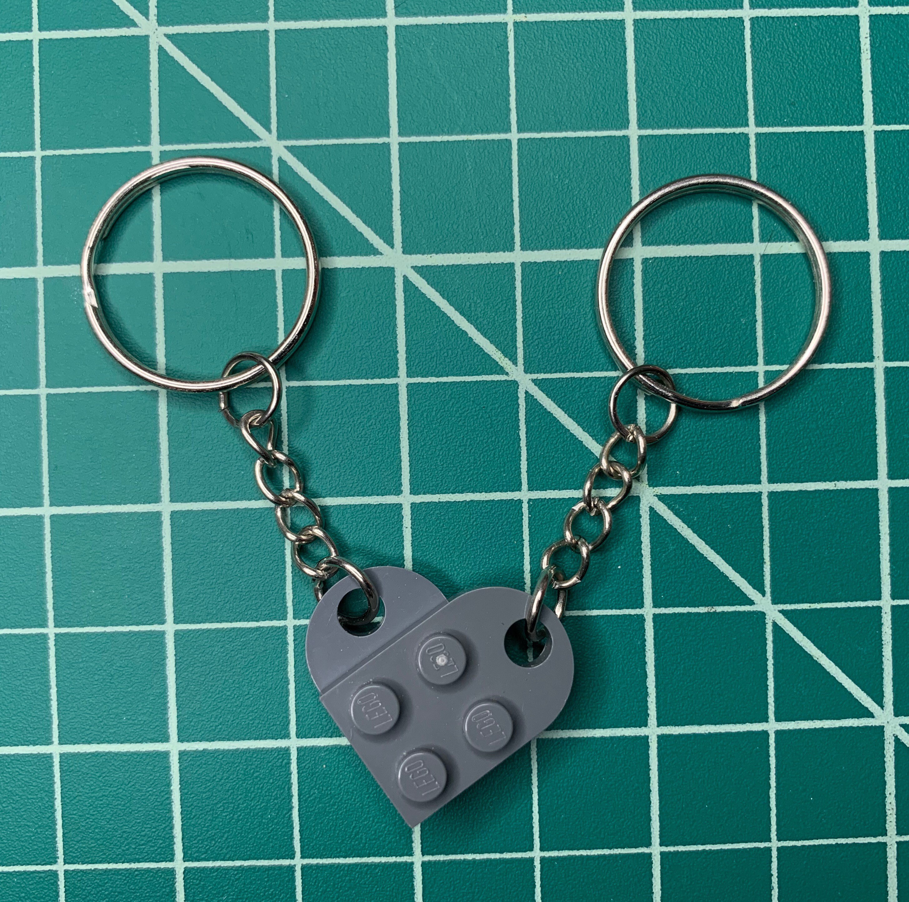 BFF Heart-shaped 2 Piece Keychain - Made With Real LEGO® Brick Pieces ...