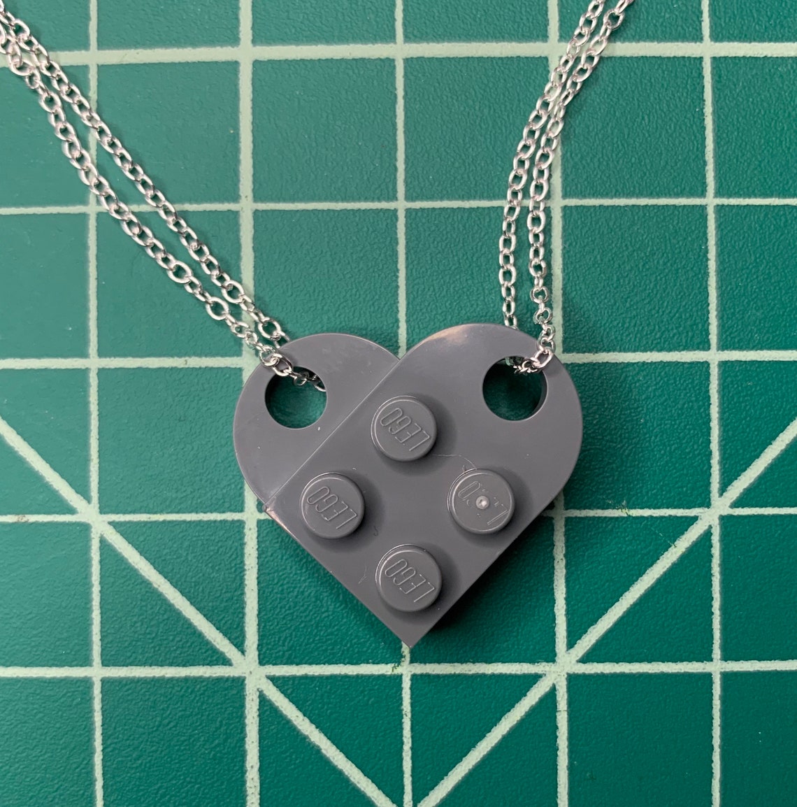 BFF 2 Piece Heart-Shaped with 2 Silver Plated Necklace Chains | Etsy