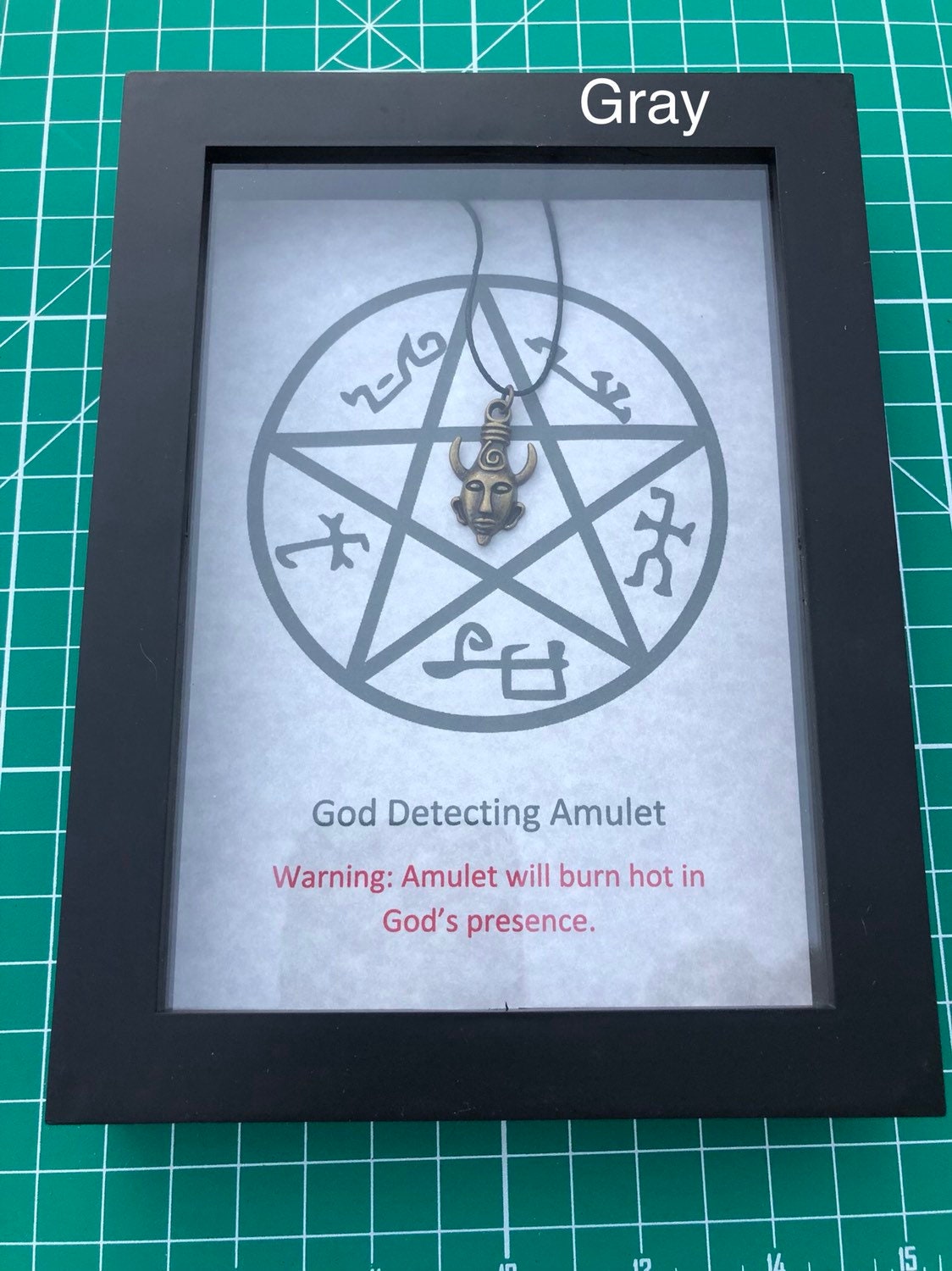 Supernatural God Detecting Amulet Shadow Box Display | Etsy