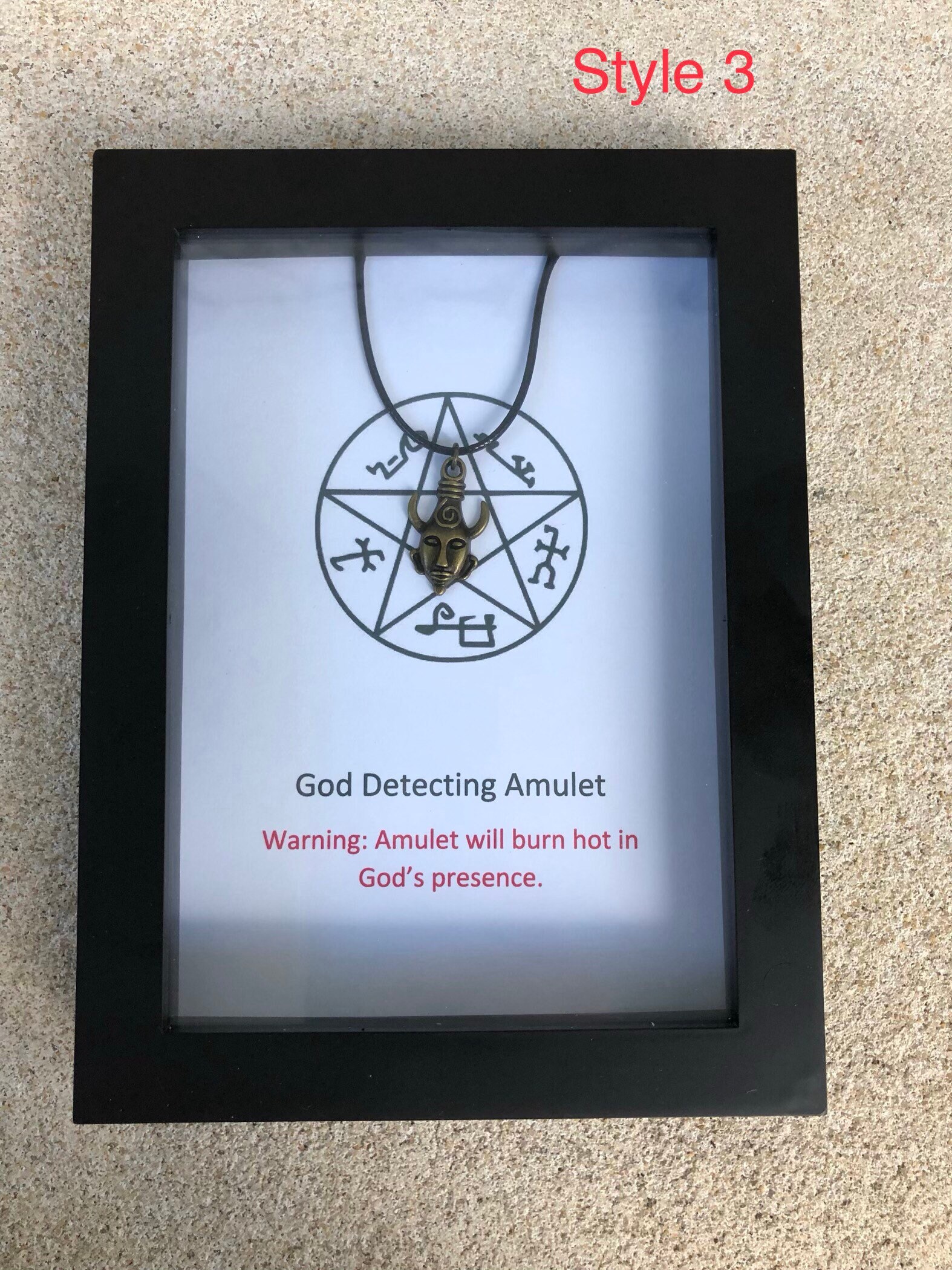 Supernatural - God Detecting Amulet Shadow Box Display - Samulet - Etsy