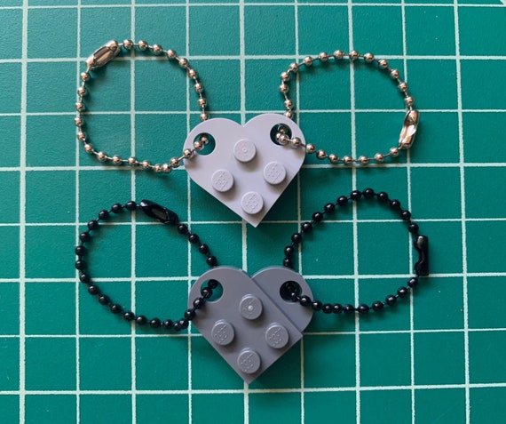 BFF Heart-Shaped 2 Piece keychain made with real LEGO® brick | Etsy