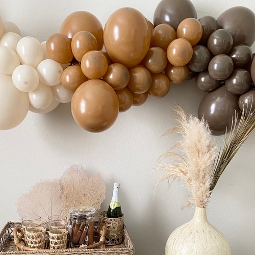 Boho Balloon Garland Mocha Brown Cocoa White Sand Balloons - Etsy