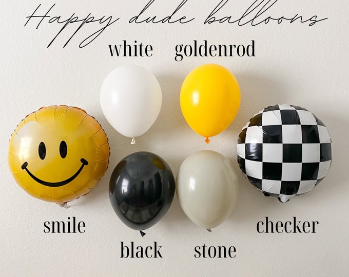 Happy Dude Balloon Tower Kit Boho One Happy Dude Balloon Column Rad ...