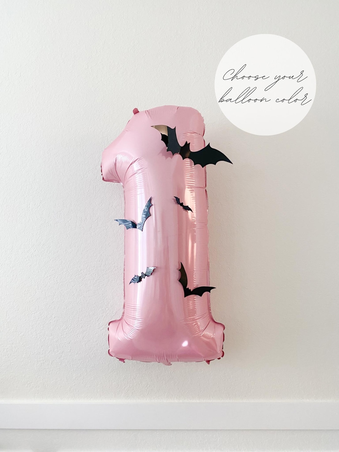 Pastel Halloween Number Balloon With Bats: First Birthday Decor - Etsy