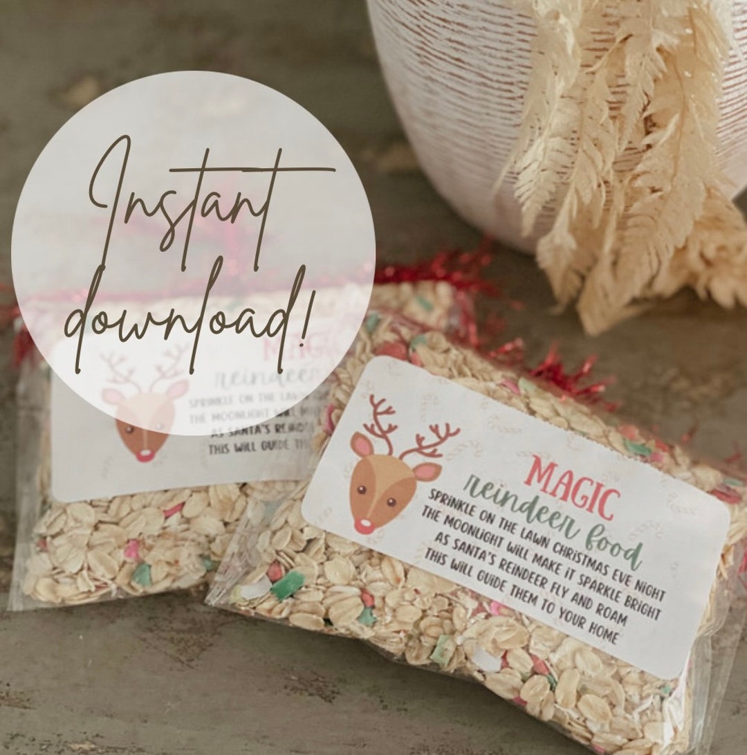 Magic Reindeer Food Tag Printable Instant Download Reindeer Food Label ...