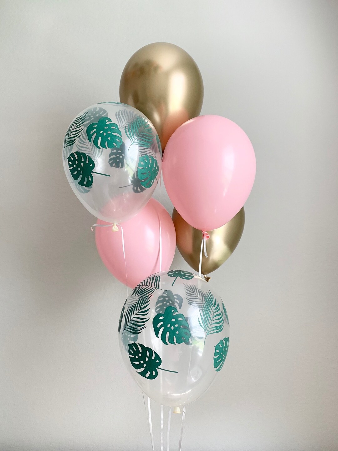 Palm Leaf Pink Chrome Gold Latex Balloons Wild One Party - Etsy