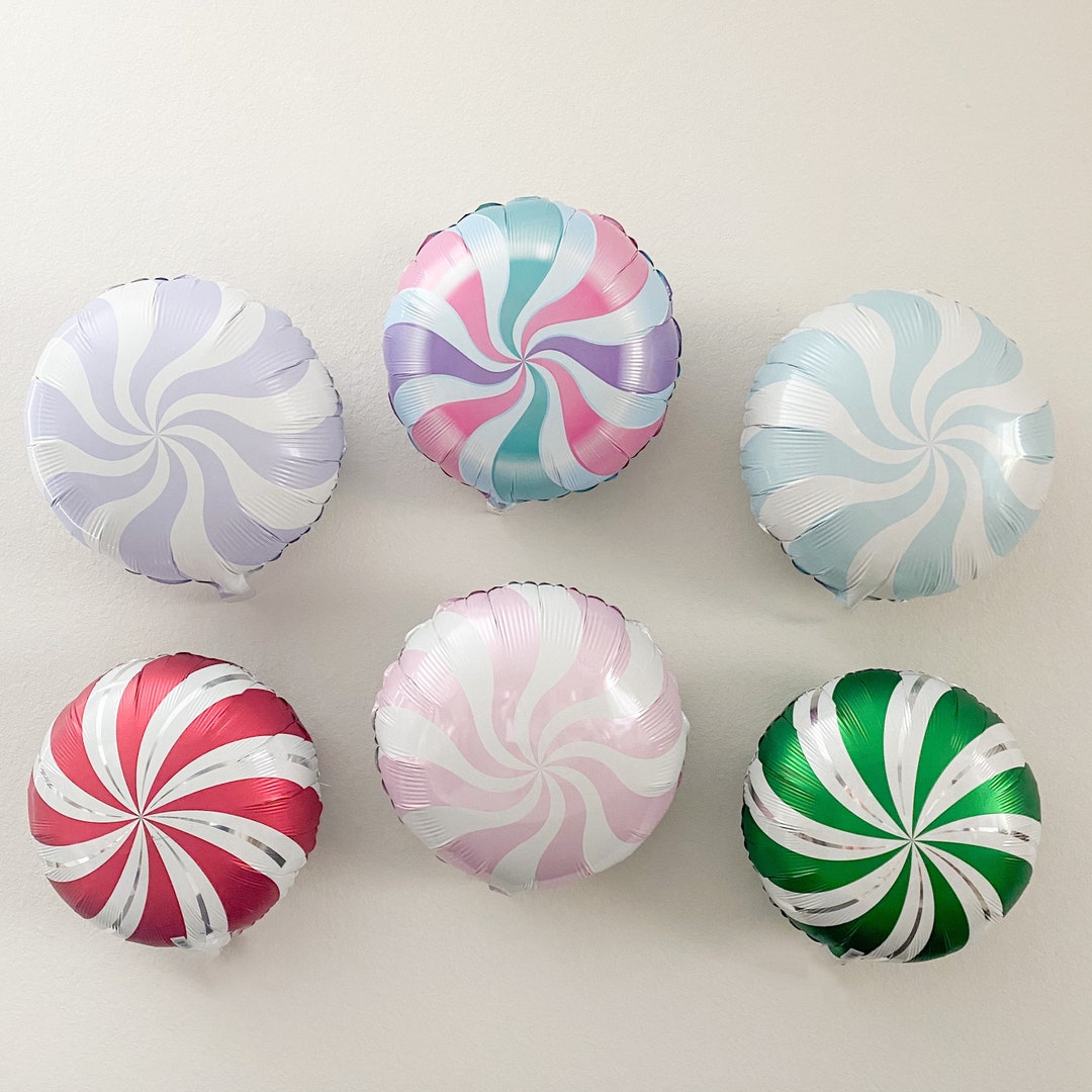 Candy Swirl Balloons Peppermint Balloons Christmas Balloons Christmas ...