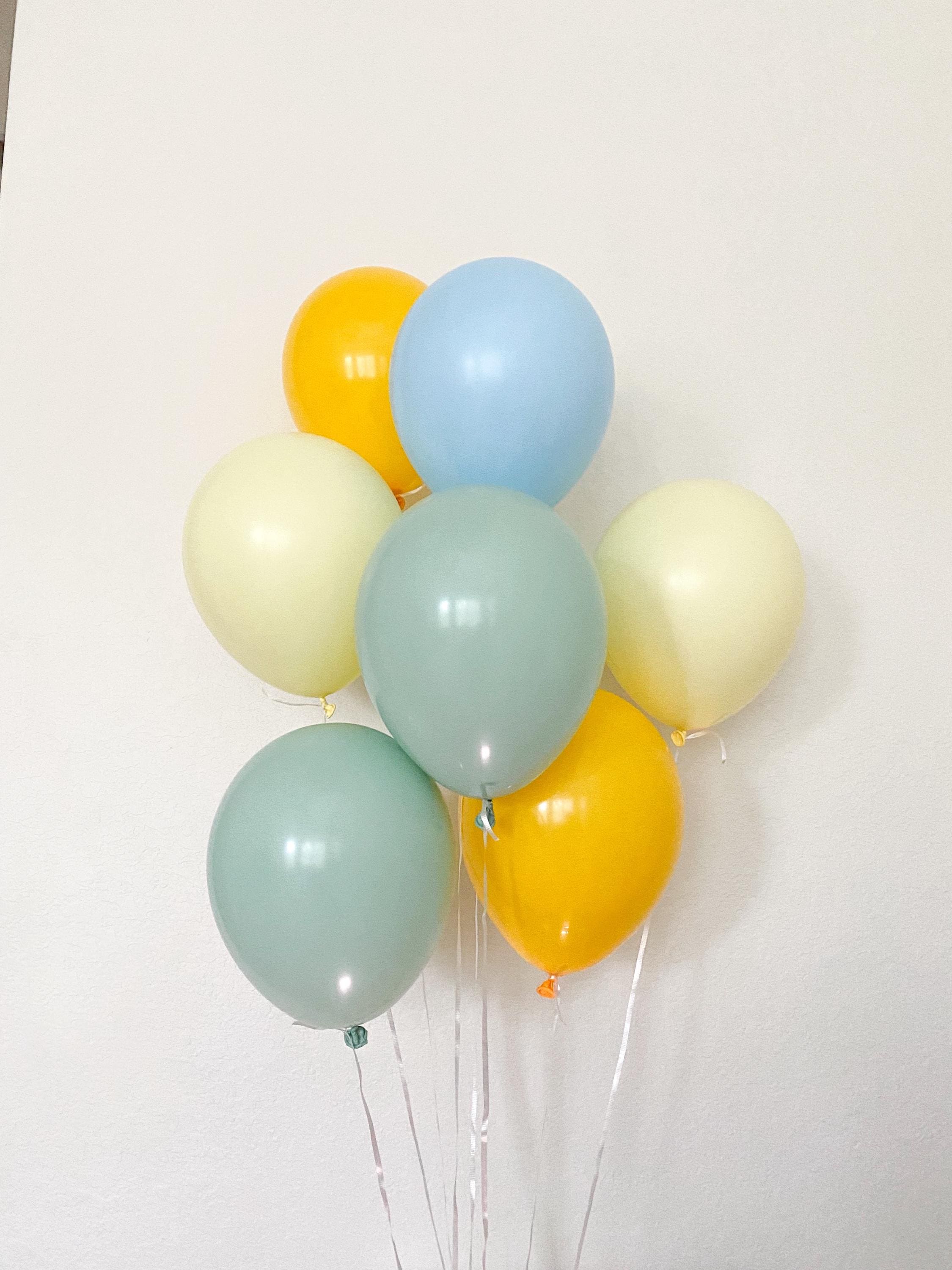 Boho Muted Latex Balloons: Yellow, Blue, Mint, Goldenrod - 8 Pack - Etsy