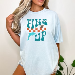 Fins up Shirt Comfort Colors® Retro Miami Football Tshirt Game Day ...