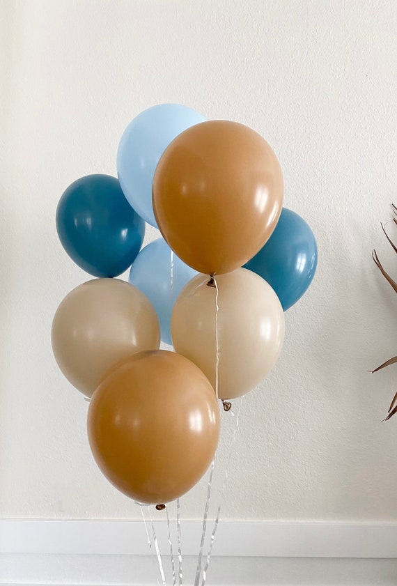 Blue Slate Matte Blue Latte White Sand Balloons Boho Neutral Party Boy ...