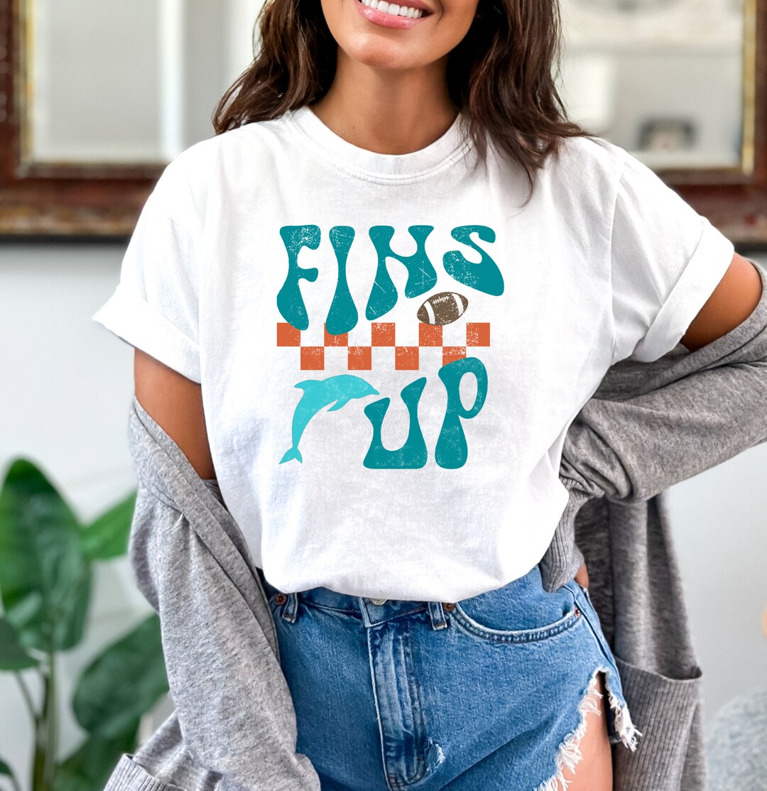 Fins up Shirt Comfort Colors® Retro Miami Football Tshirt Game Day ...