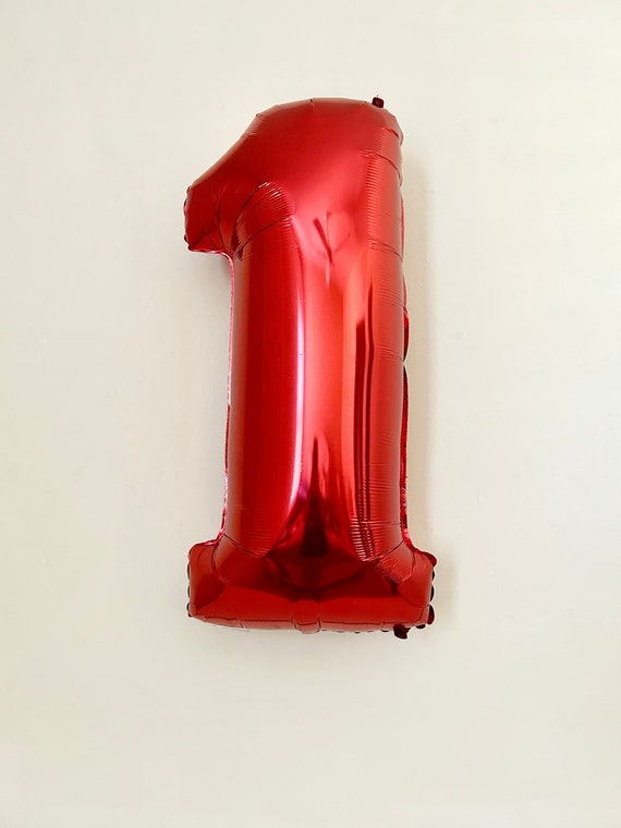 Jumbo Number One Red Balloon First Birthday Balloons Red Party Decor ...