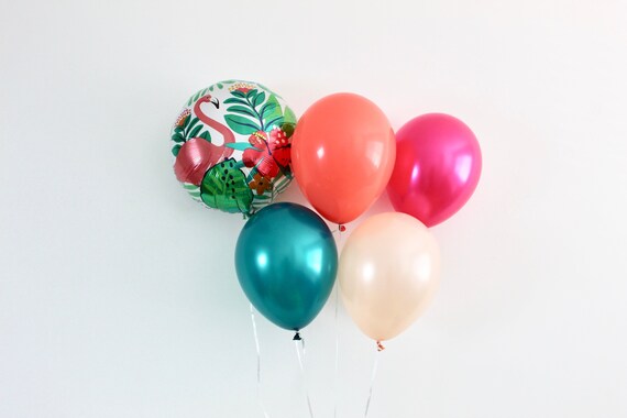 Tropical Jungle Balloon Luau Balloons Flamingo Party Lets | Etsy
