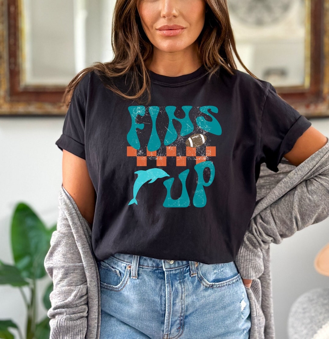 Fins up Shirt Comfort Colors® Retro Miami Football Tshirt Game Day ...