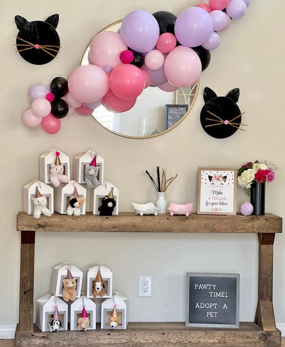 Cat Party Balloon Garland Kit Pink and Purple Party Meow Party Adopt a ...