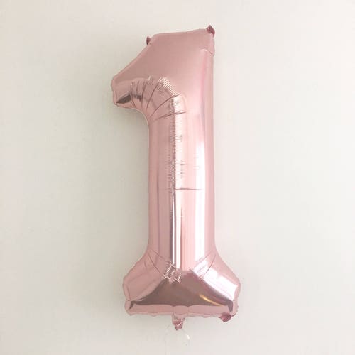 Jumbo Number One Rose Gold Balloon First Birthday Balloons - Etsy