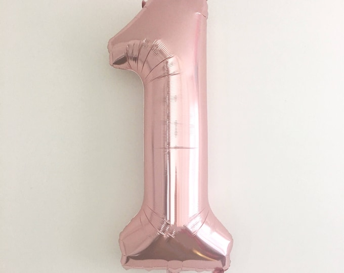 Jumbo Number One Rose Gold Balloon First Birthday Balloons Rose Gold ...