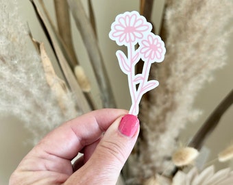 Pink Daisy Sticker Waterproof Stickers Positivity Kindness Sticker ...