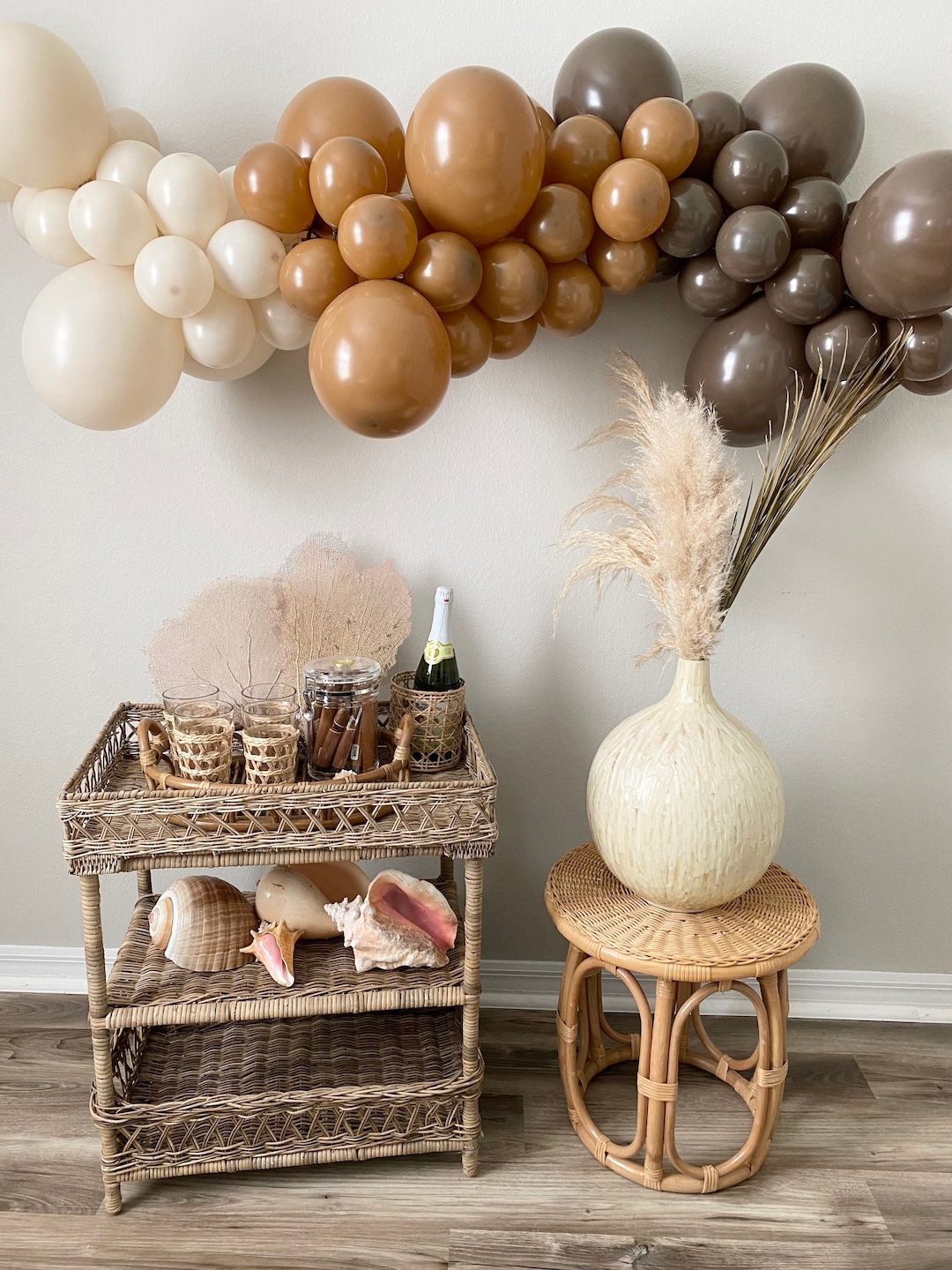 Boho Balloon Garland Mocha Brown Cocoa White Sand Balloons Boho Neutral ...