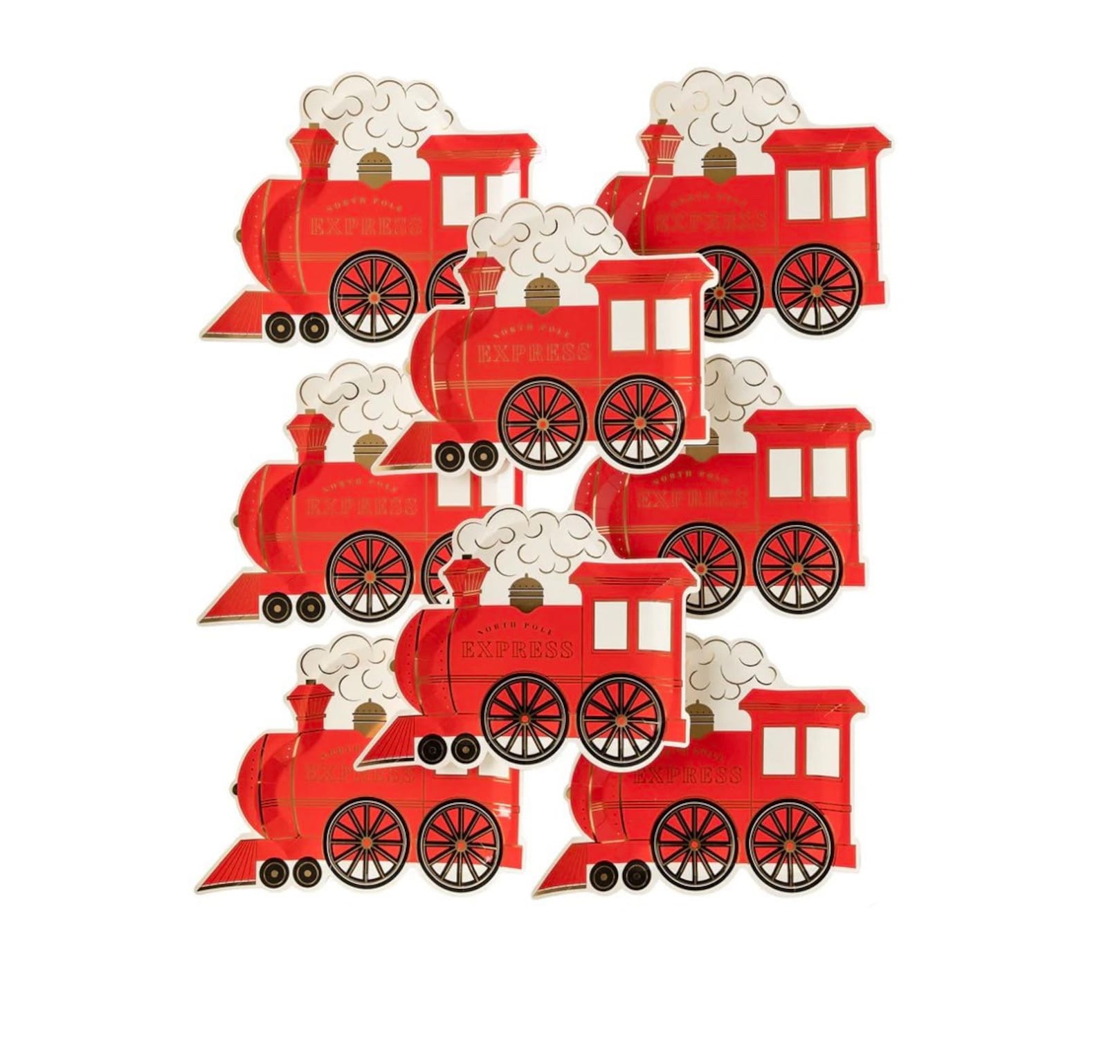 North Pole Express Train Plates 8 Count Christmas Party - Etsy