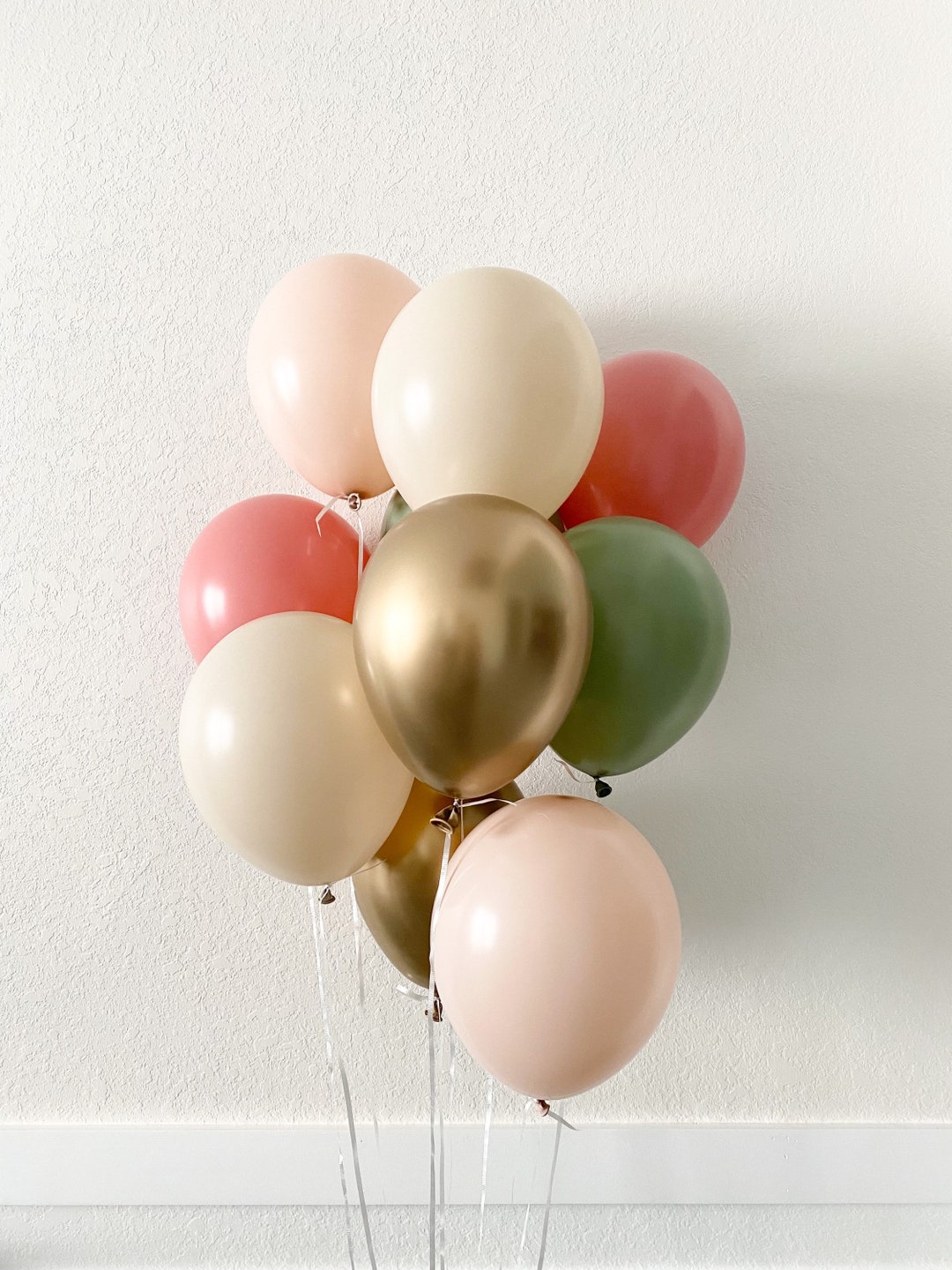 Eucalyptus White Sand Cameo Chrome Gold Rosewood Balloons - Etsy