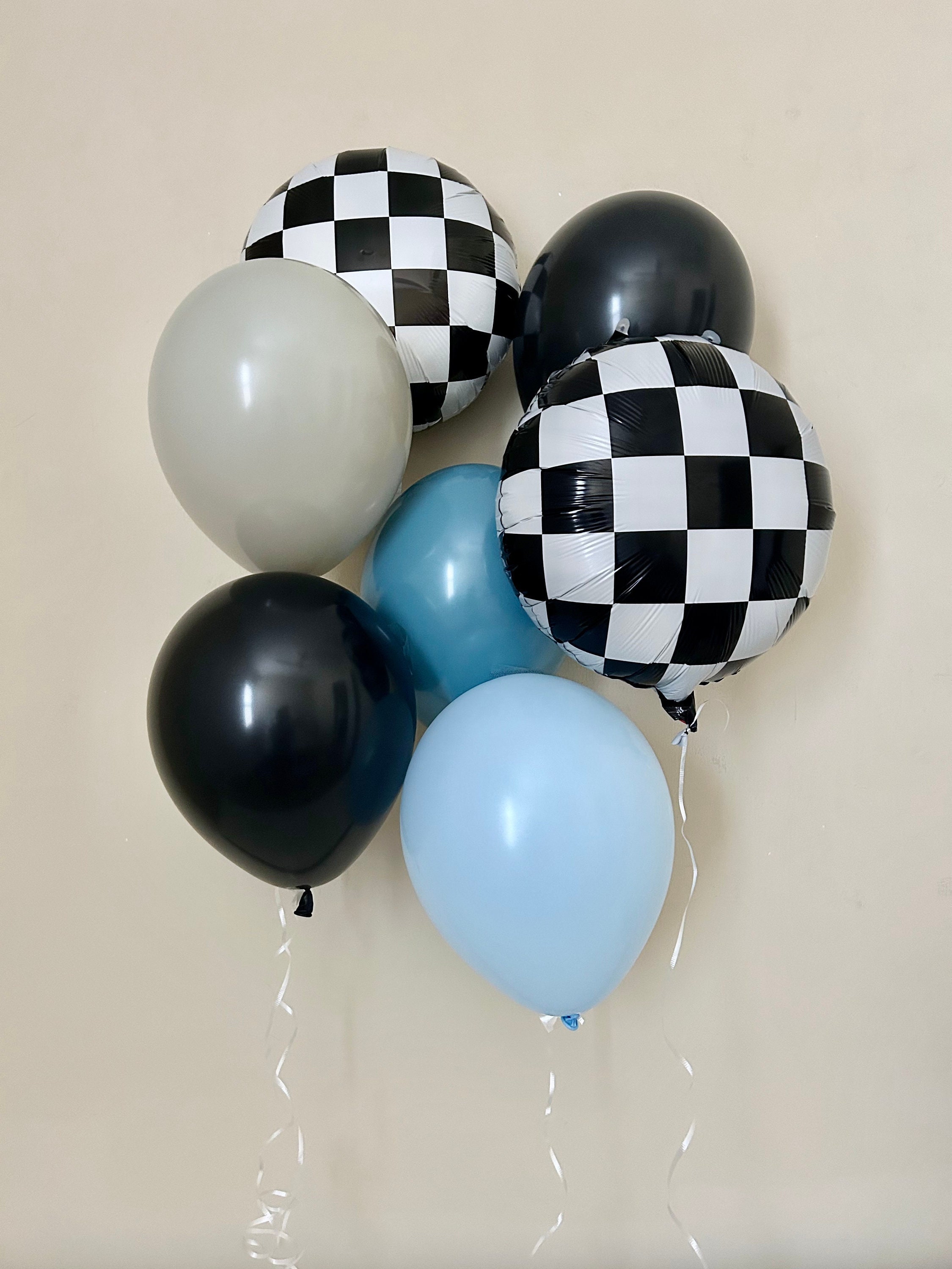 Race Car Balloons Checkered Balloon Two Fast Balloons Rock N Roll Party ...