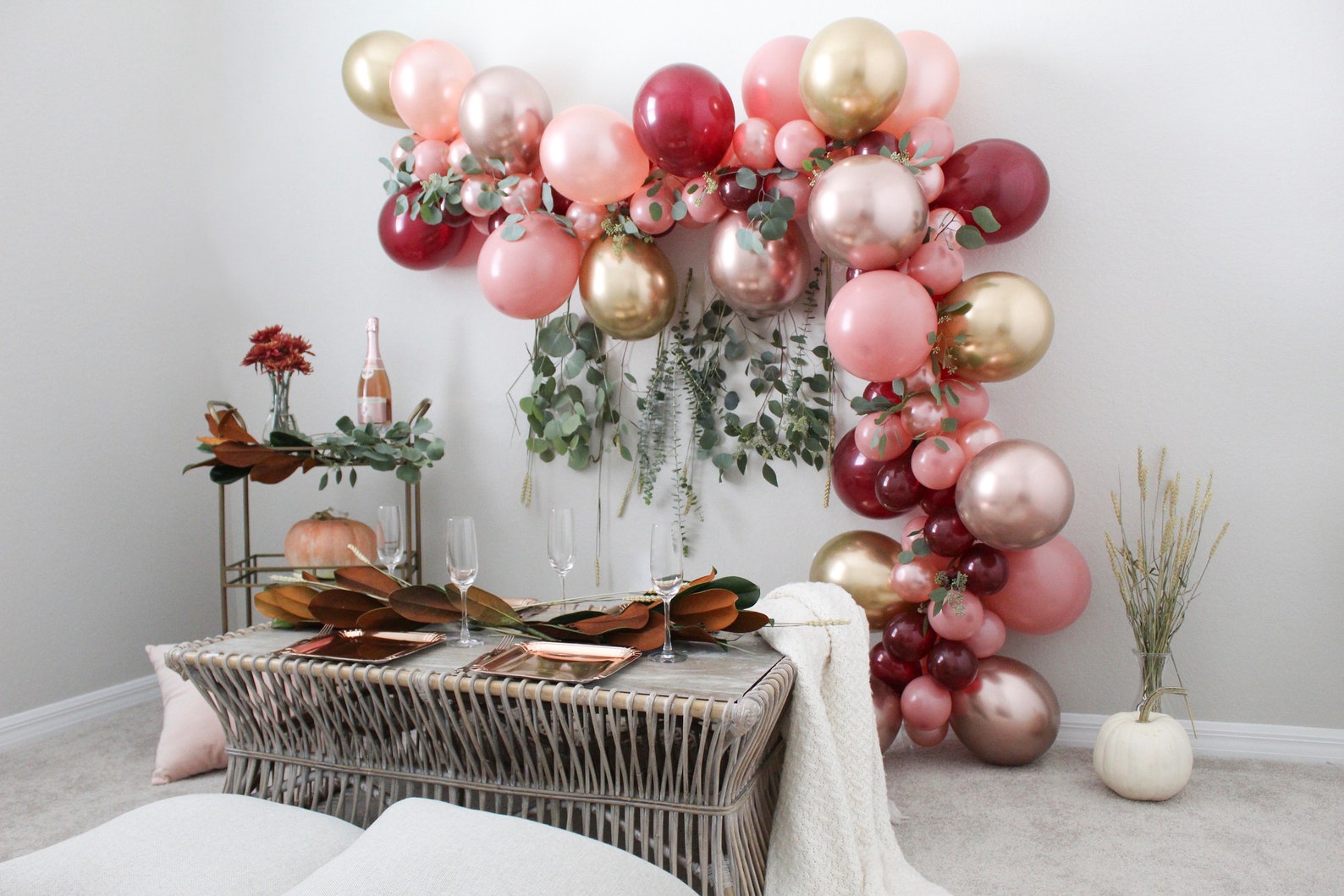 Balloon Garland Fall Balloon Garland Kit Chrome Rose Gold - Etsy