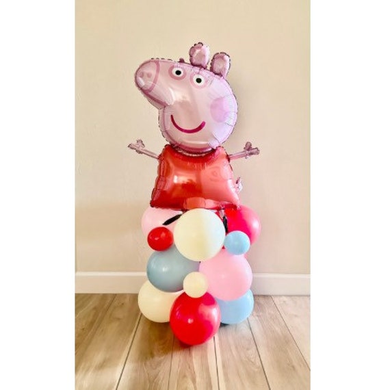 People Pig Balloon Tower Peppa Pig Party Best Day Ever Peppa Pig ...