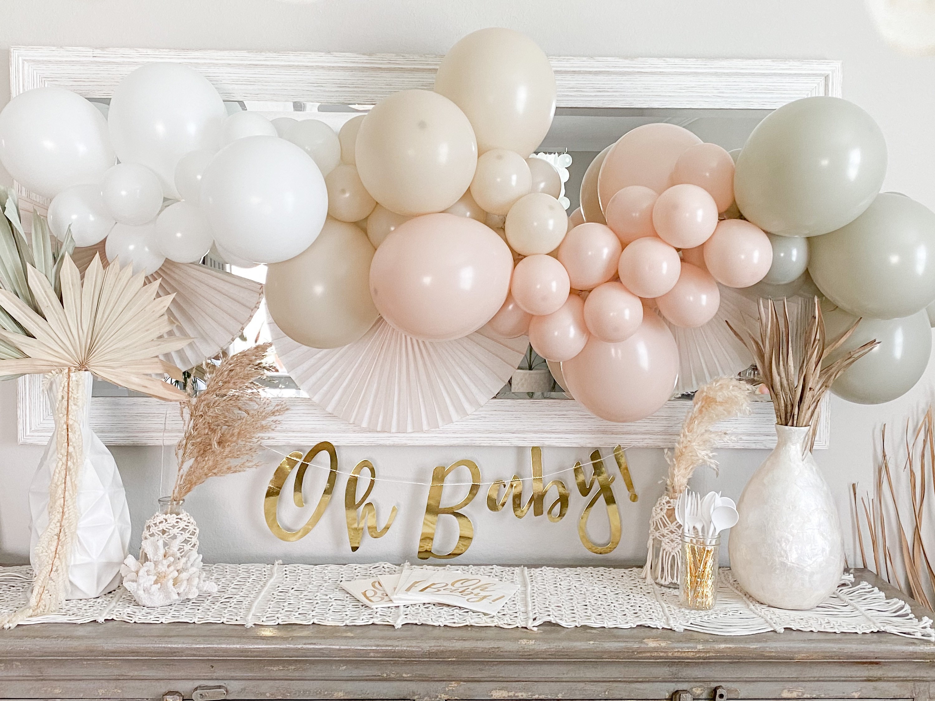 Neutral Boho Balloon Garland Kit White Sand Cameo Stone White - Etsy