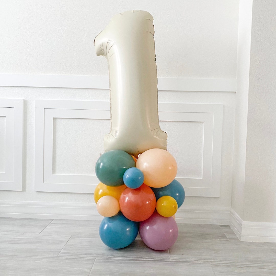 Boho Rainbow Balloon Tower Kit: Colorful Birthday Party Decor - Etsy