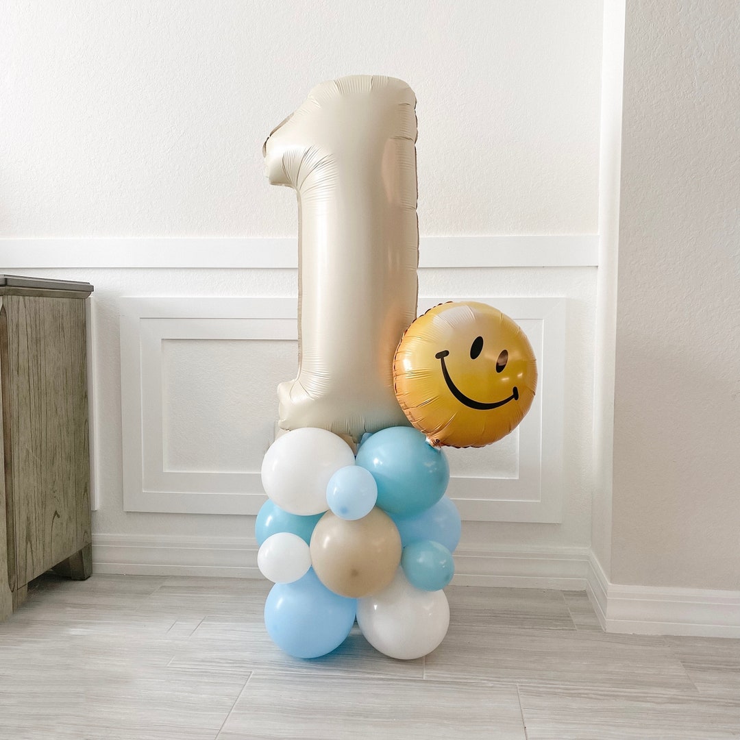 Happy Dude Balloon Tower Kit Boho One Happy Dude Balloon Column Rad ...
