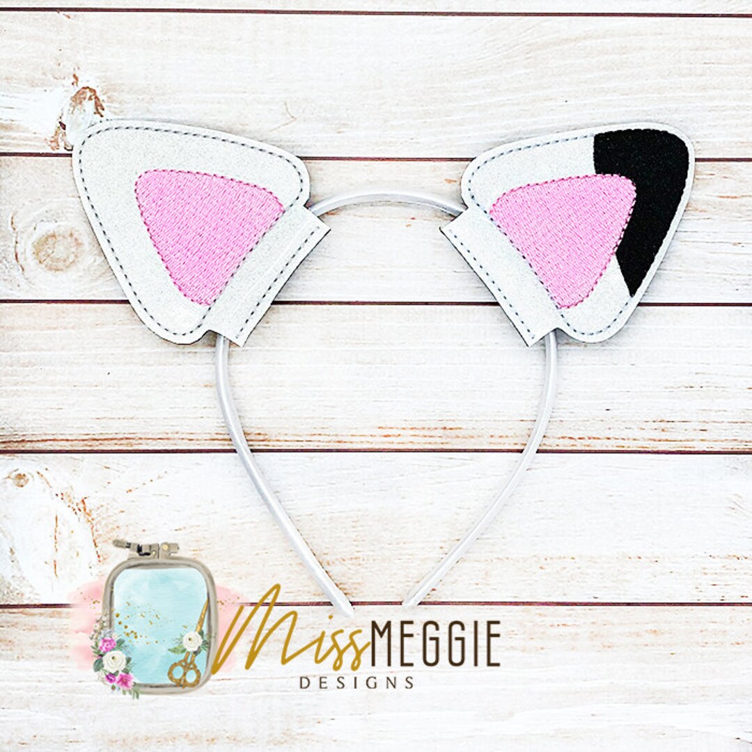 Kitty Cat Ears Slide on Headband Set ITH Digital Design File - Etsy