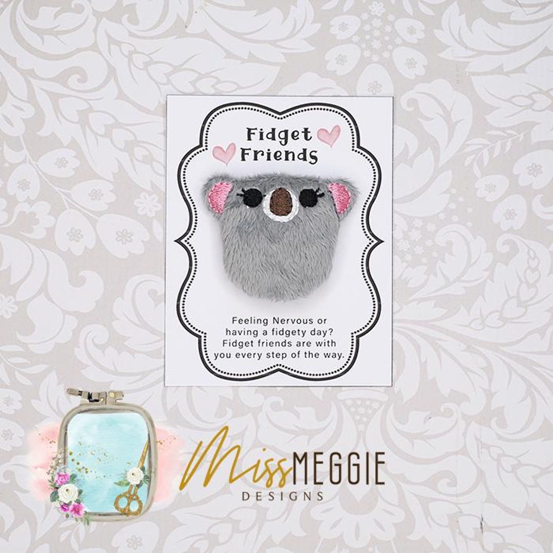 Fidget Friend, Worry Pet, Pocket, Positive Koala ITH Embroidery Digital ...
