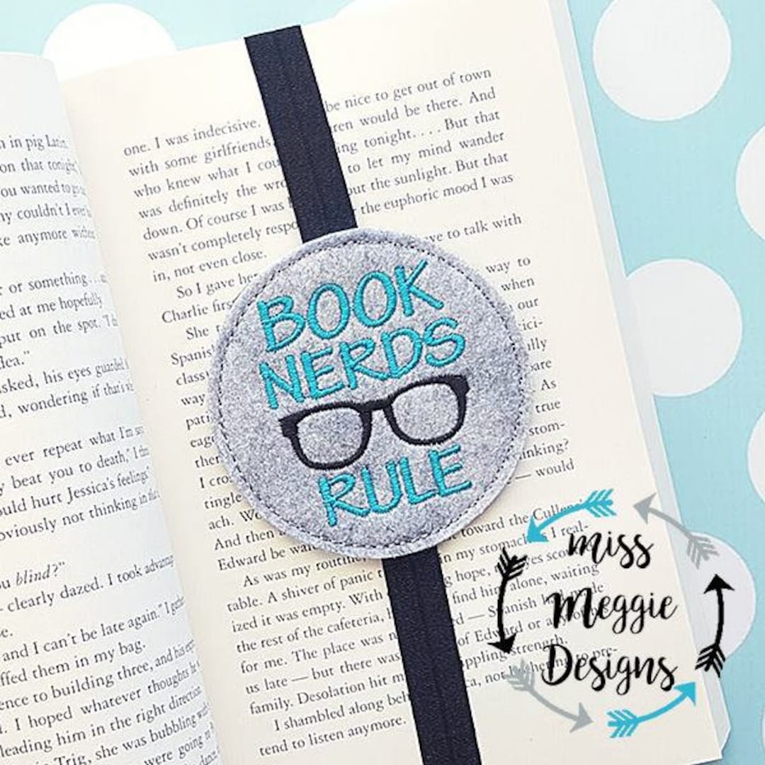 Book Nerds Rule Bookmark ITH Embroidery Design File - Etsy