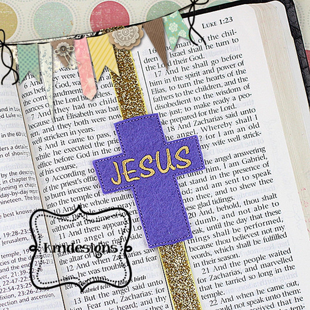 Jesus Cross Felt Bookmark Church Headband ITH Embroidery Digital Design ...