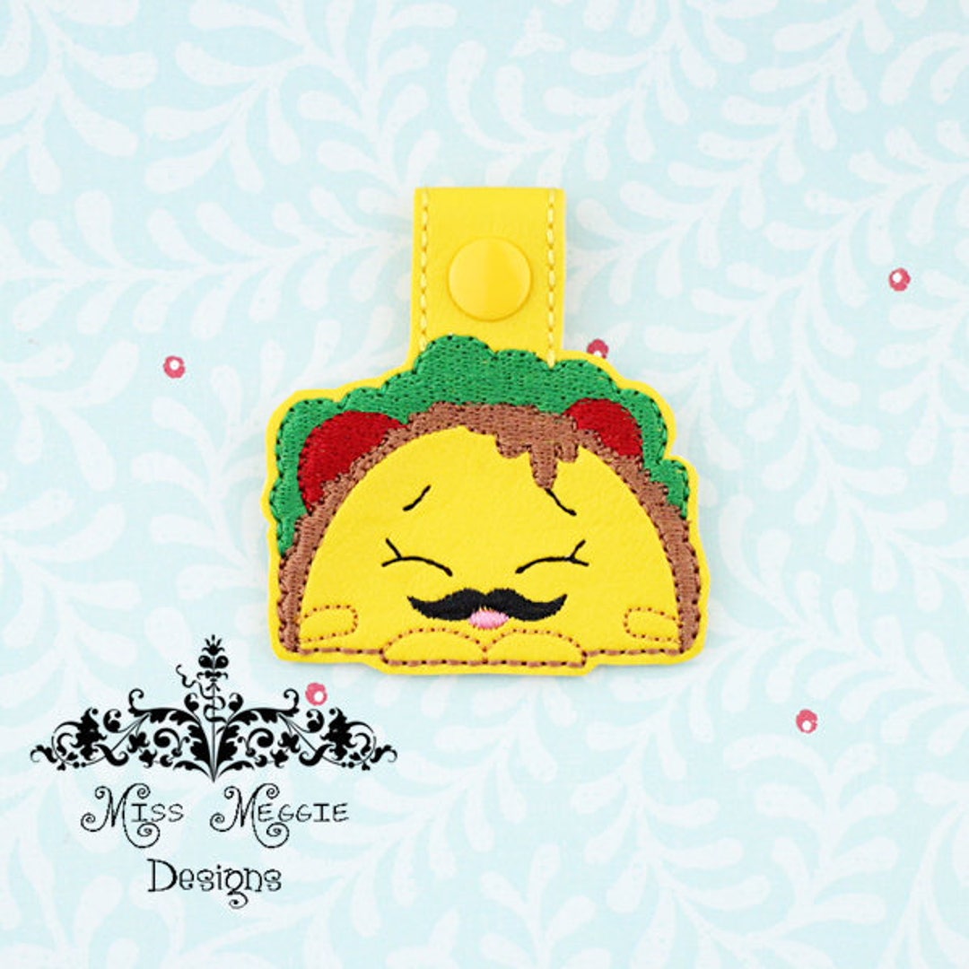 Mr. Taco Mustache Snap Tab Snaptab Embroidery Design Digital File - Etsy