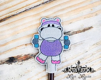 Workout Exercise Hippo Feltie ITH Embroidery Design File | Etsy
