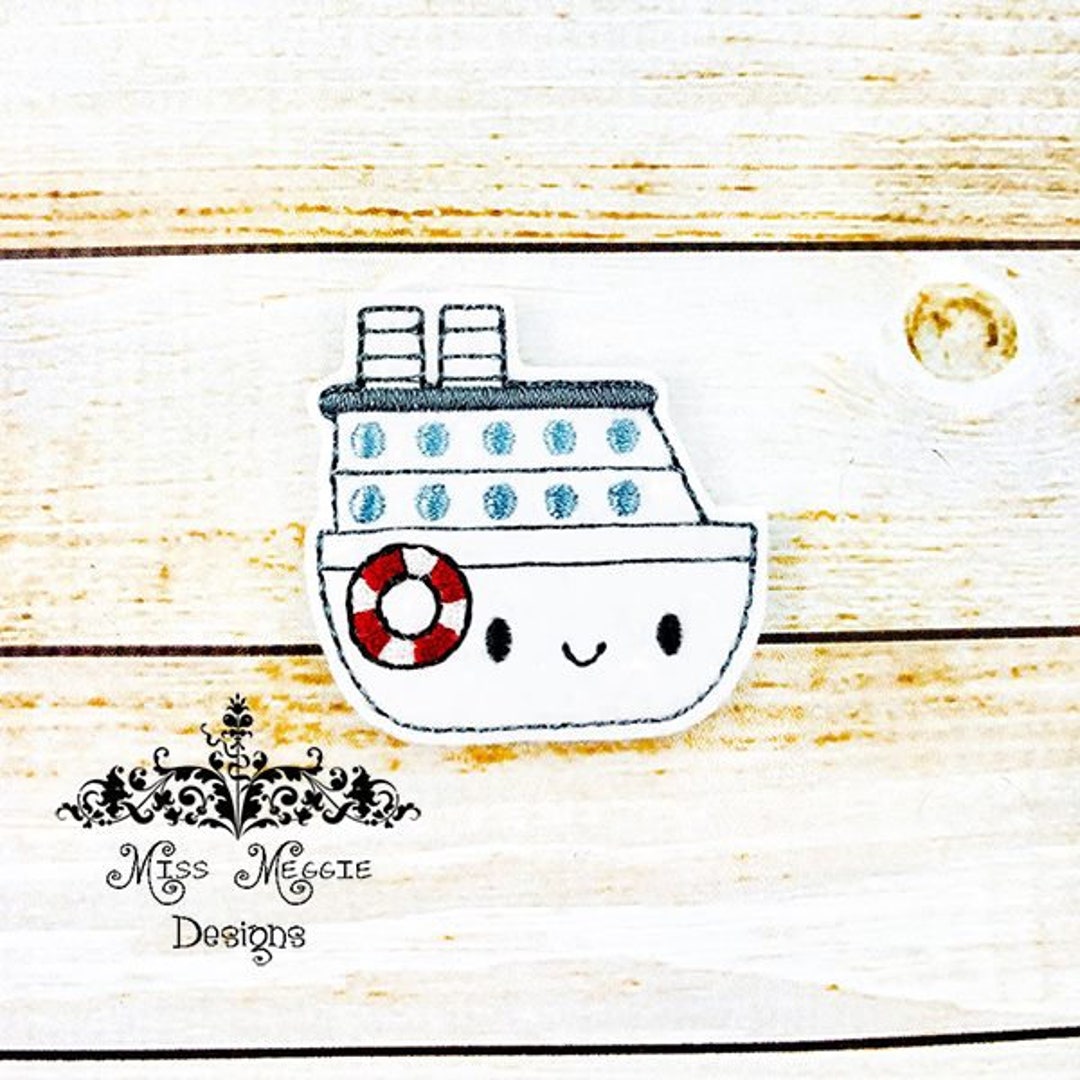 Cute Cruise Ship Boat Feltie Design ITH Embroidery Design File - Etsy