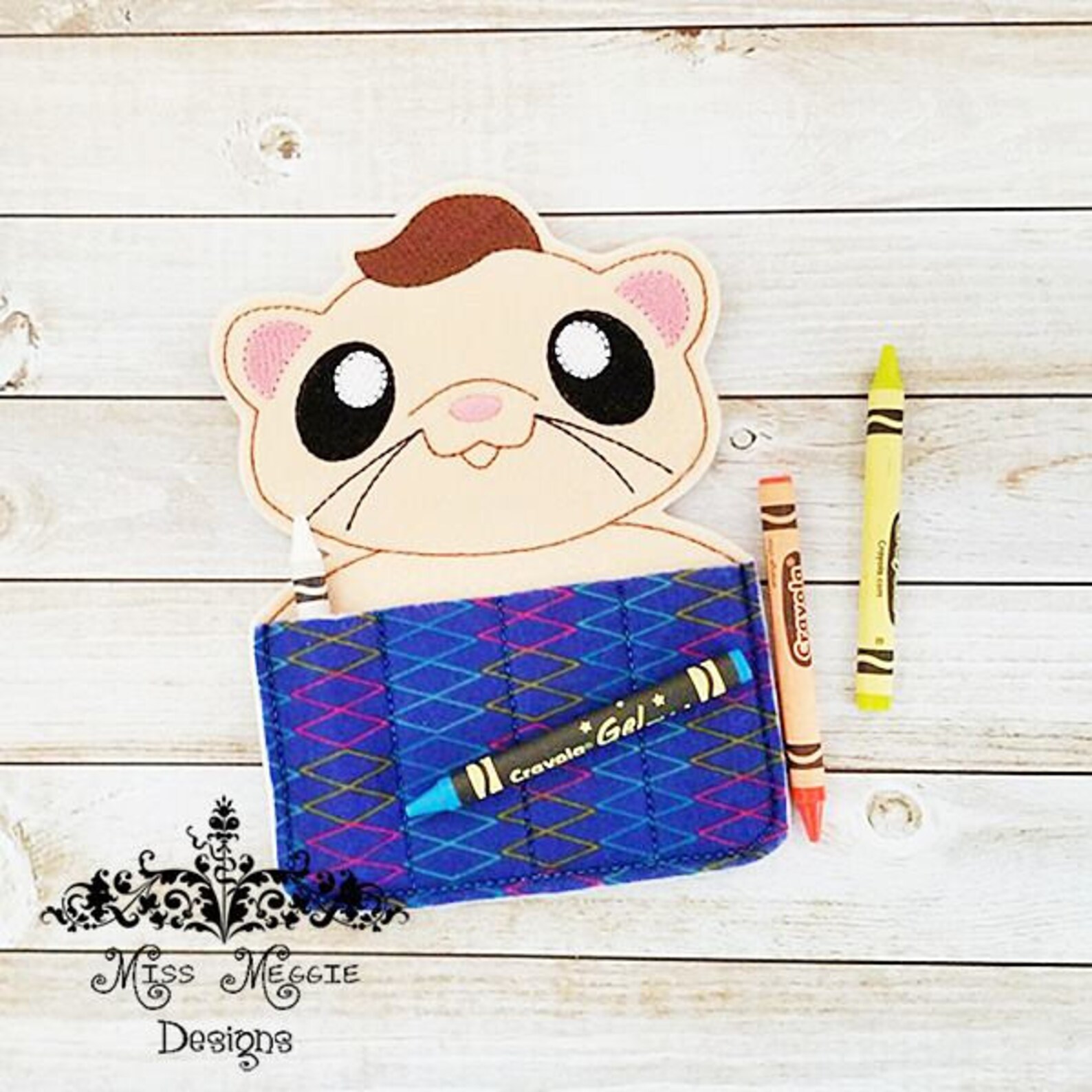 Ferret Weasel Crayon Holder ITH Embroidery Design - Etsy