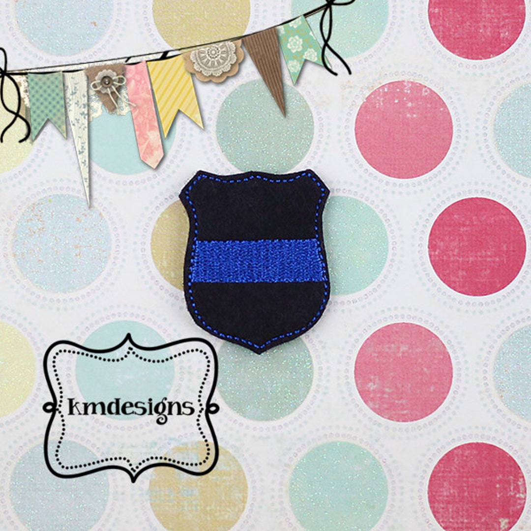 Law Enforcement Support Police Badge ITH Embroidery Design Digital File ...