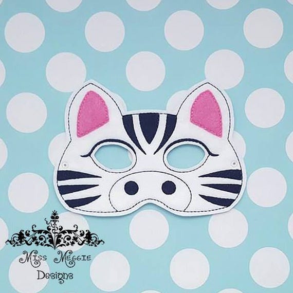 Zebra Zoo Animal Mask ITH Embroidery Design File | Etsy