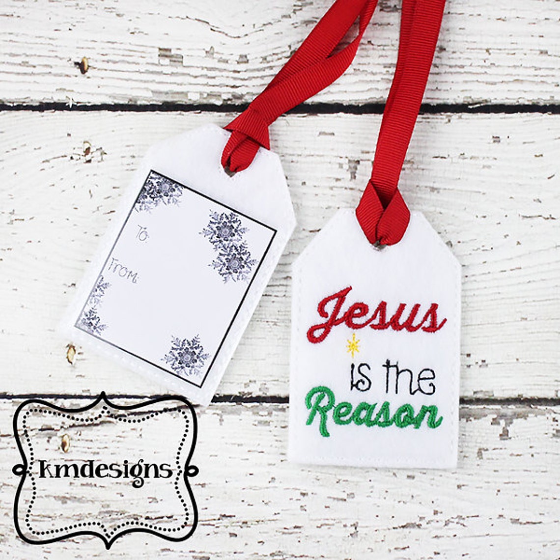 Christmas Jesus is the Reason With Tag Pocket ITH Gift Tag - Etsy